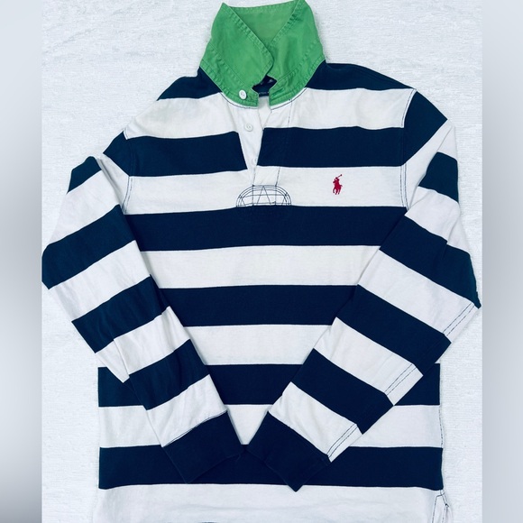 Polo Ralph Lauren | Shirts | Vintage Polo Rugby Green Collar Rubber ...